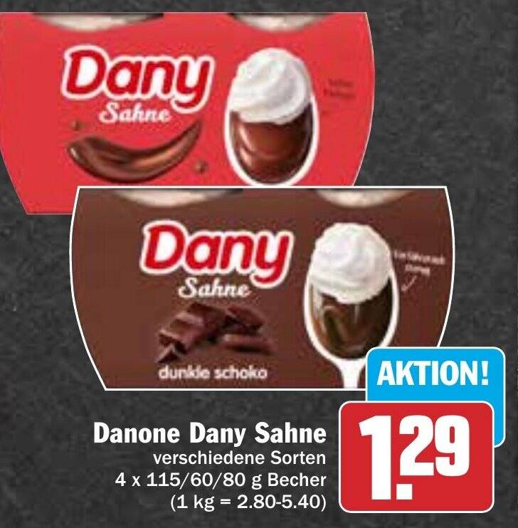Danone Dany Sahne 4 x 115/60/80 g Becher Angebot bei HIT