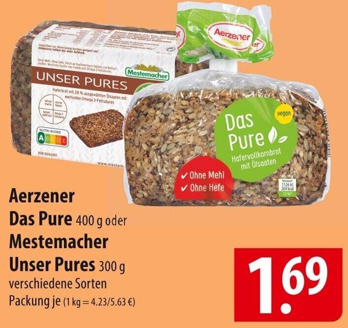 Aerzener Das Pure 400 g oder Mestemacher Unser Pures 300 g Angebot bei ...