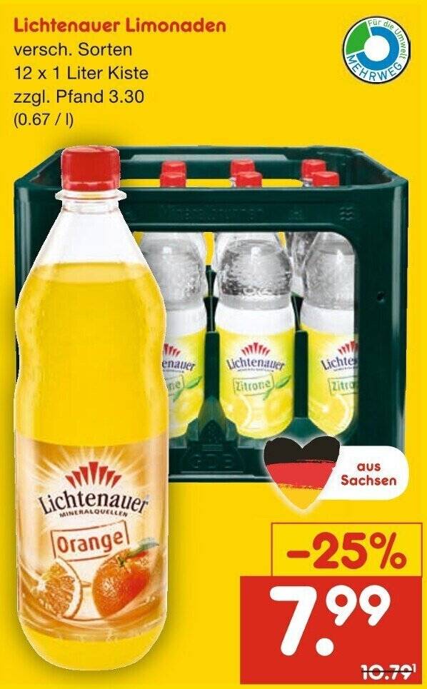 Lichtenauer Limonade , Lichtenauer Limonaden 12 x 1 Liter Kiste – Leo ...