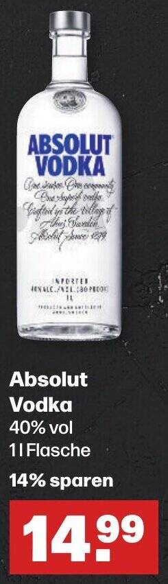 Absolut Vodka 1 L Flasche Angebot bei Handelshof