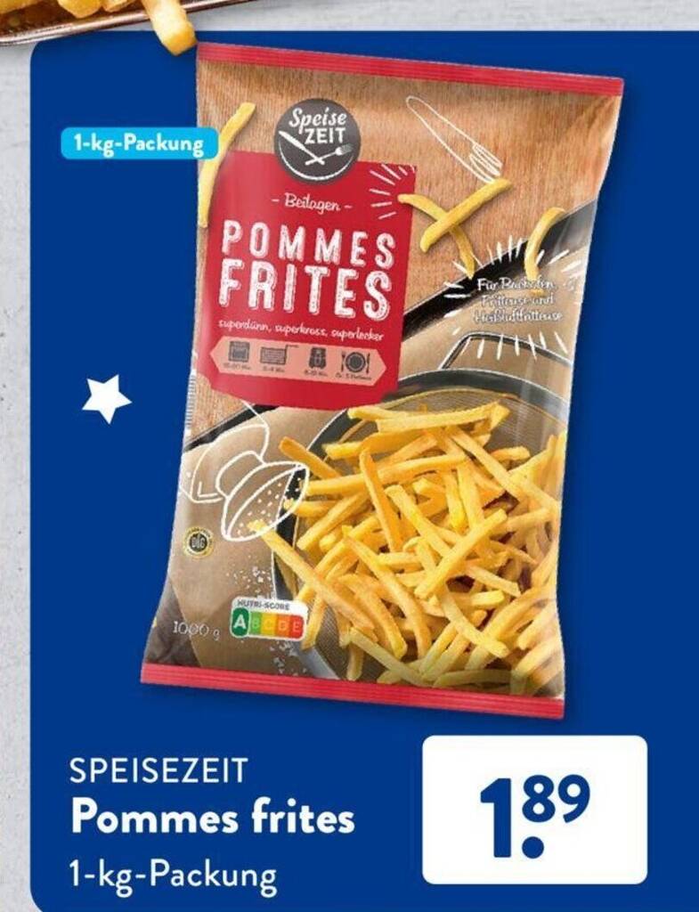 SPEISEZEIT Pommes frites 1-kg-Packung Angebot bei Aldi Süd