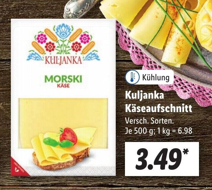 Kuljanka Käseaufschnitt 500 g Angebot bei Lidl