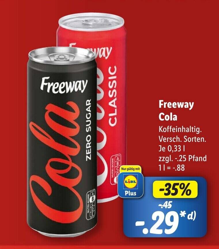 Freeway Cola 0,33 CLASSIC Angebot bei Lidl