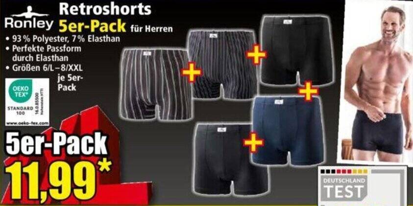 Ronley Retroshorts 5er-Pack für Herren Angebot bei Norma