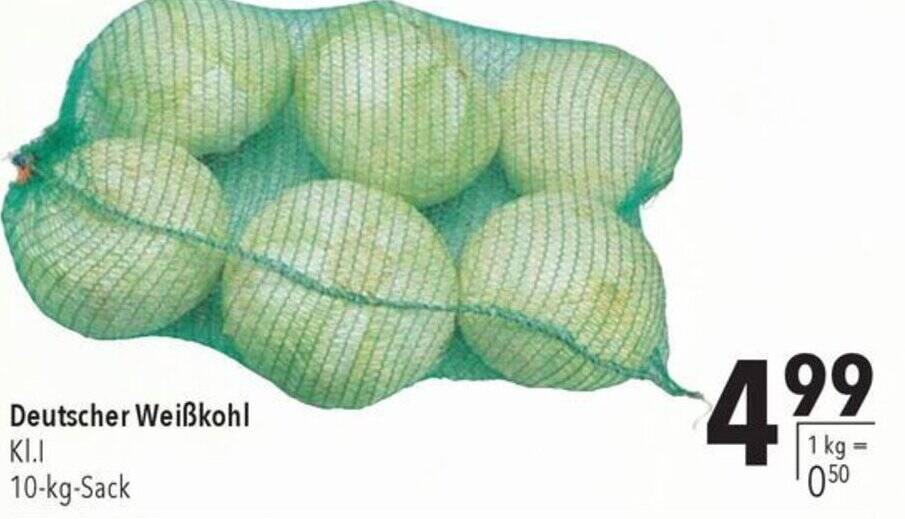 Deutscher Weißkohl 10-kg-Sack Angebot bei CITTI Markt