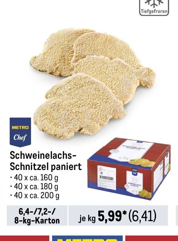METRO Chef Schweinelachs-Schnitzel paniert je kg Angebot bei METRO
