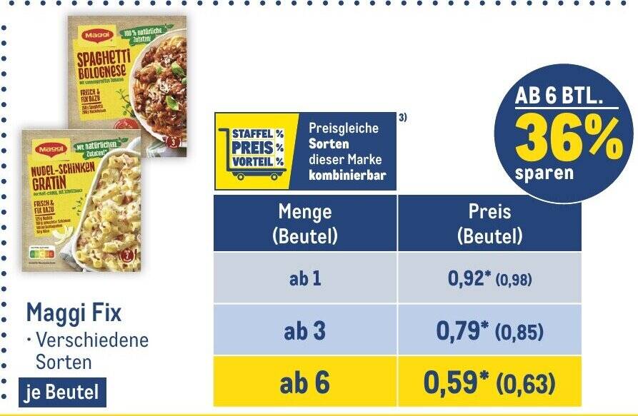 Maggi Fix Angebot bei METRO