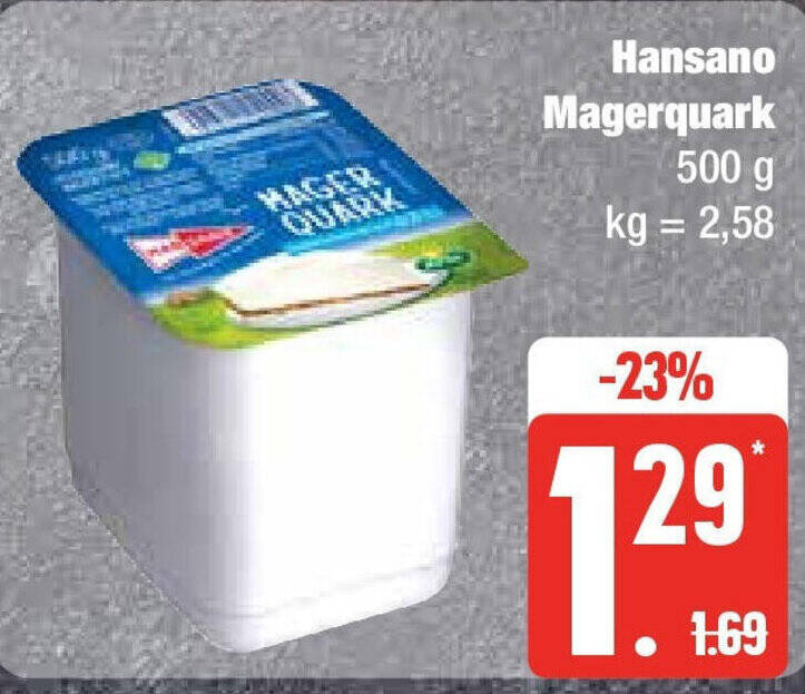 Hansano Magerquark 500 g Angebot bei Edeka