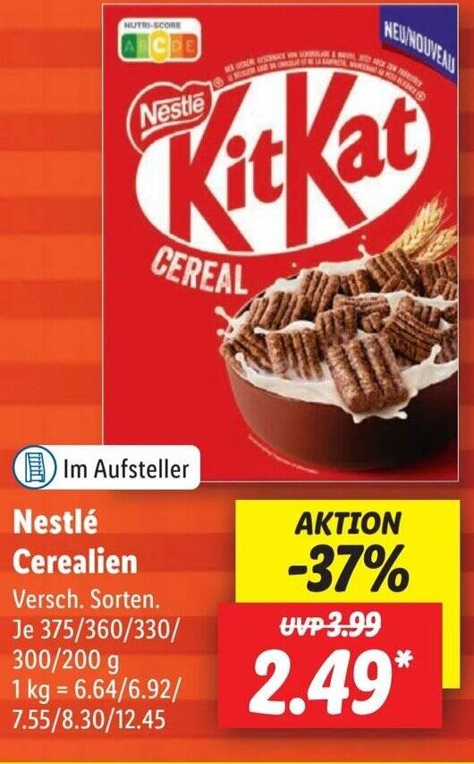 Nestlé Cerealien 330/ 300/200 g Angebot bei Lidl