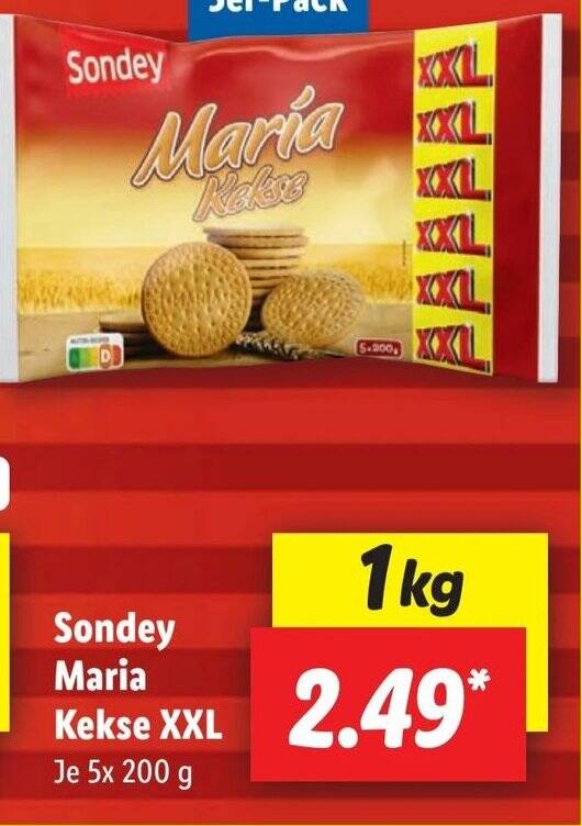 Sondey Maria Kekse XXL 5x 200 g Angebot bei Lidl