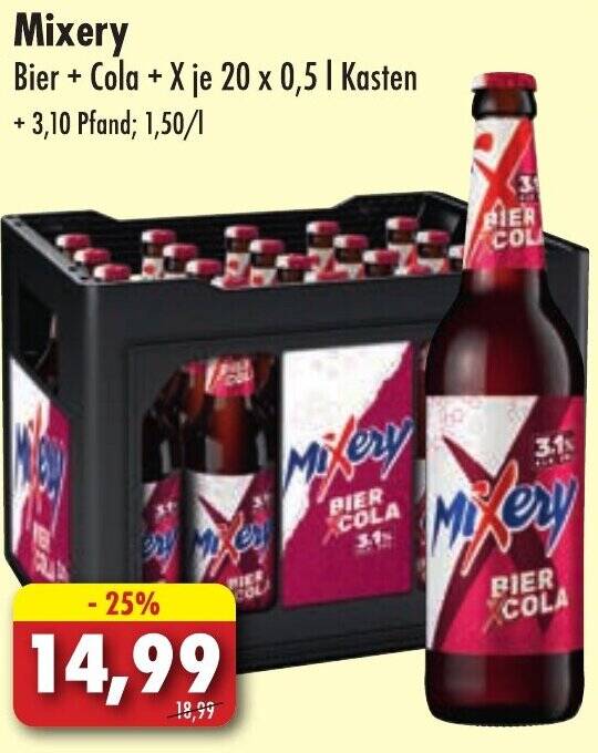Mixery Bier + Cola + X 20x0,5 L Kasten Angebot bei Lösch Depot