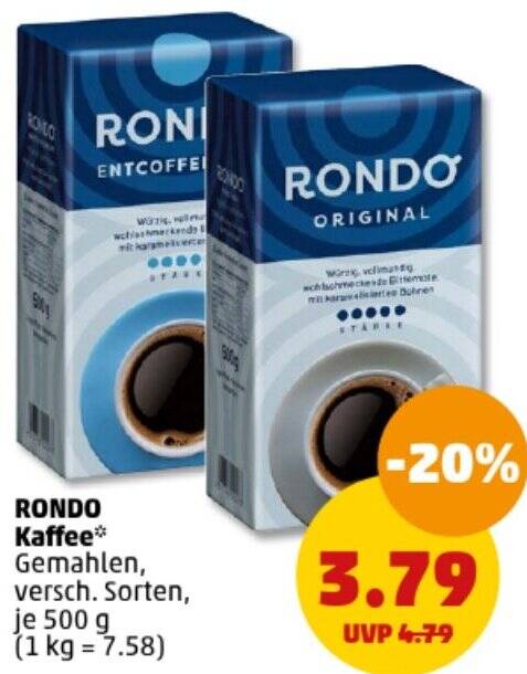 RONDO Kaffee 500 g Angebot bei PENNY