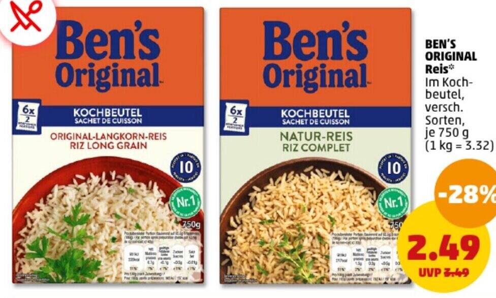 BEN'S ORIGINAL Reis 750 g Angebot bei PENNY