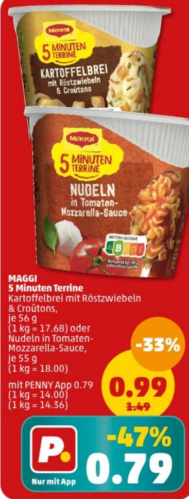MAGGI 5 Minuten Terrine 56/55 g Angebot bei PENNY