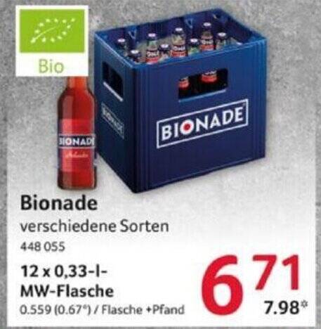 Bionade verschiedene Sorten 12*330ml Angebot bei Selgros