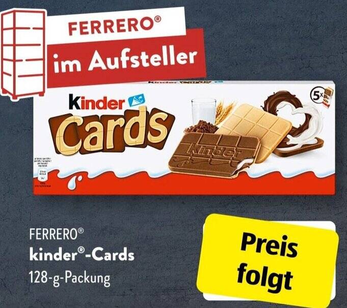 FERRERO kinder-Cards 128 g Packung Angebot bei Aldi Süd