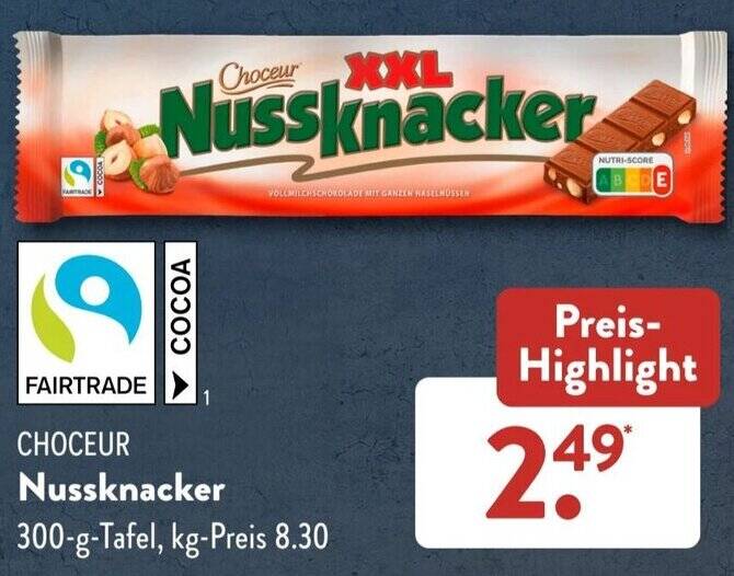 CHOCEUR Nussknacker 300 g Tafel Angebot bei Aldi Süd