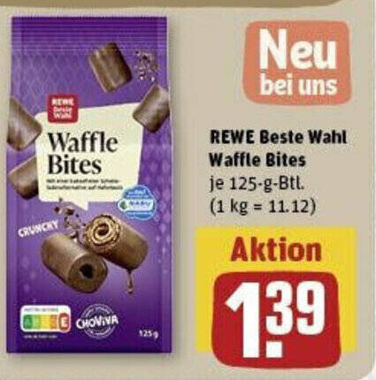 REWE Beste Wahl Waffle Bites 125-g-Btl. Angebot bei REWE