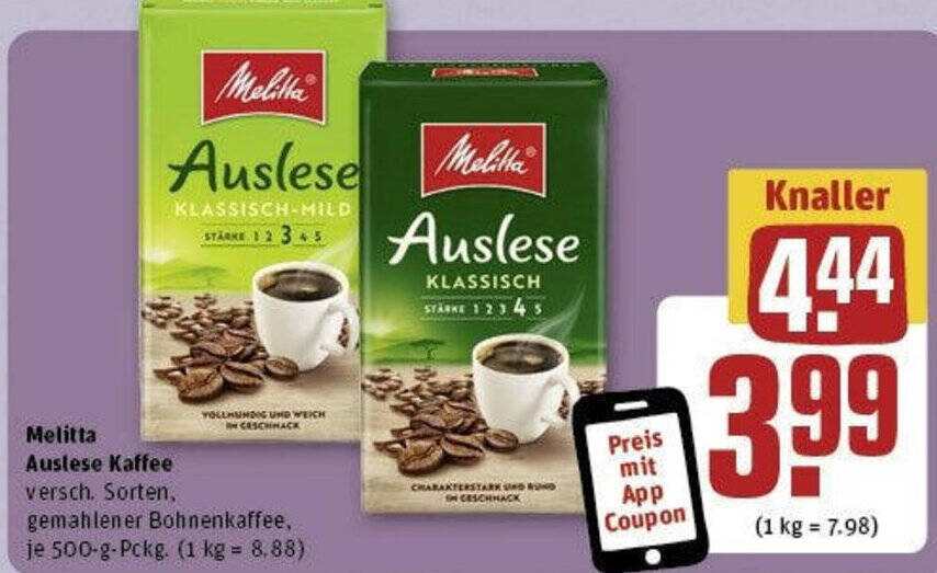 Verwunderlich Melitta Kaffee Angebot Rewe Ebenbild
