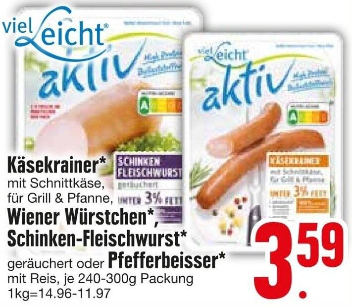 Käsekrainer, Wiener Würstchen, Schinken-Fleischwurst oder ...