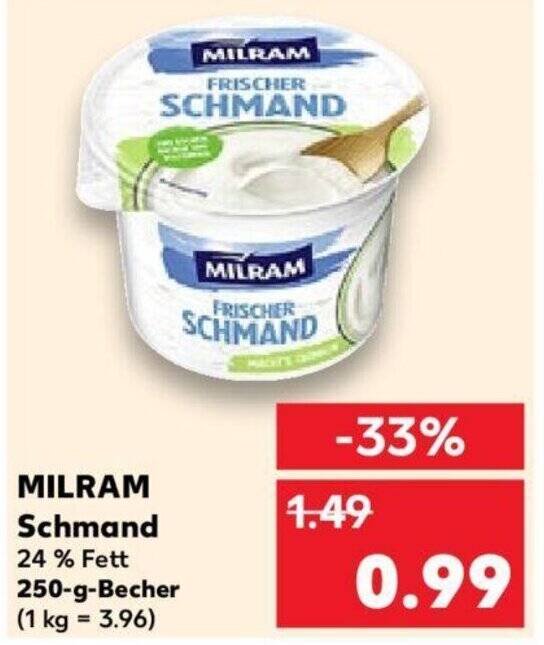 MILRAM Schmand 250-g-Becher Angebot bei Kaufland