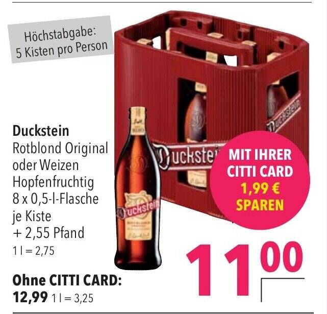 Duckstein Rotblond Original oder Weizen Hopfenfruchtig 8 x 0,5-L ...