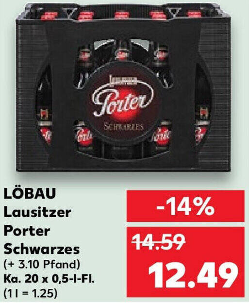 LÖBAU Lausitzer Porter Schwarzes Ka. 20 x 0,5-I-FI. Angebot bei Kaufland