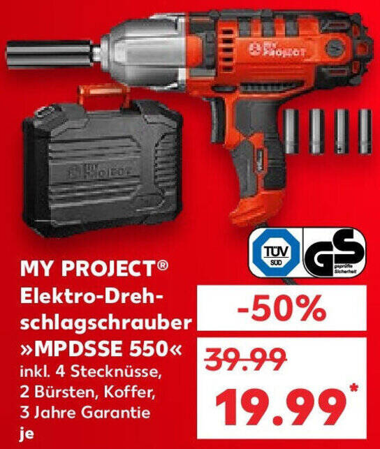 MY PROJECT Elektro-Drehschlagschrauber MPDSSE 550 Angebot bei Kaufland
