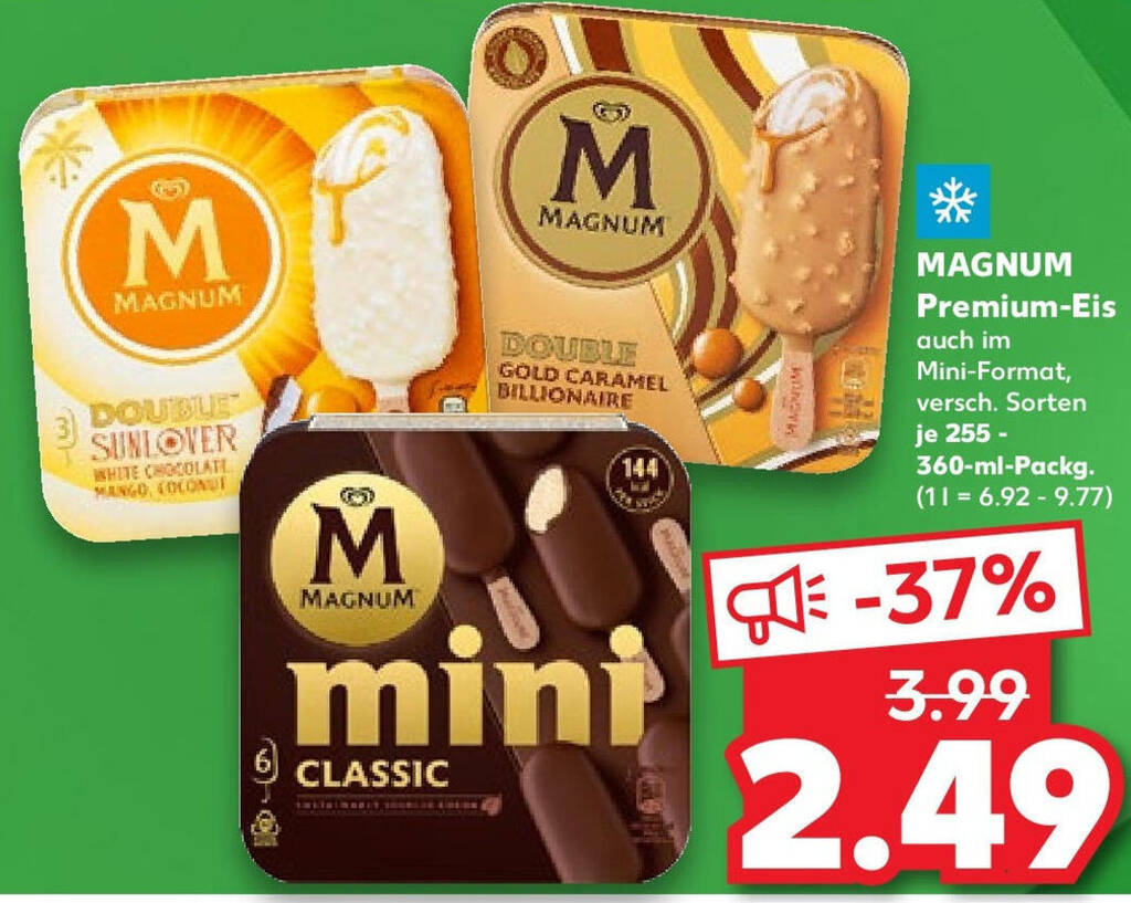 MAGNUM Premium-Eis 255-360 ml Packg. Angebot bei Kaufland