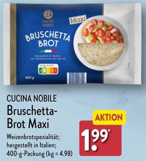CUCINA NOBILE Bruschetta-Brot Maxi 400 g Packung Angebot bei Aldi Nord
