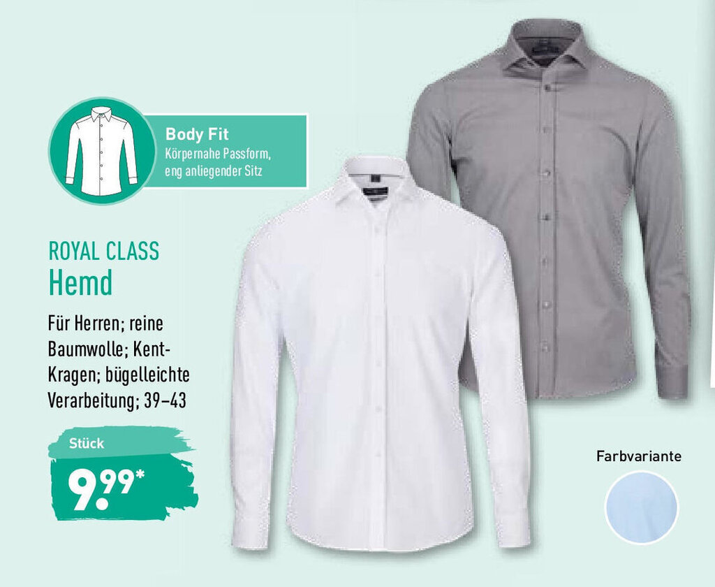 Royal Class Hemd Angebot bei Aldi Nord