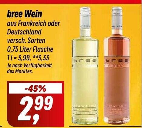 bree Wein 750ml Angebot bei Simmel