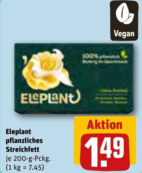 Eleplant pflanzliches Streichfett 200 g Pckg. Angebot bei REWE