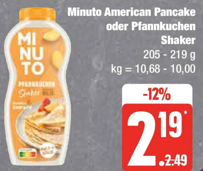 Minuto American Pancake oder Pfannkuchen Shaker 205-219 g Angebot bei Edeka