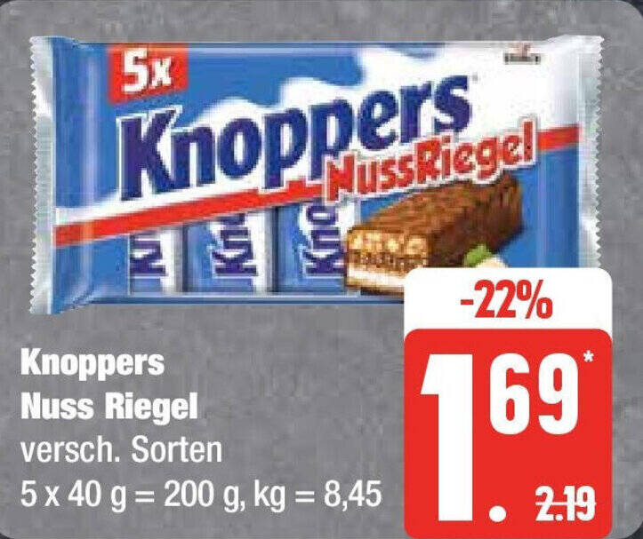 Knoppers Nuss Riegel 200 g Angebot bei Edeka