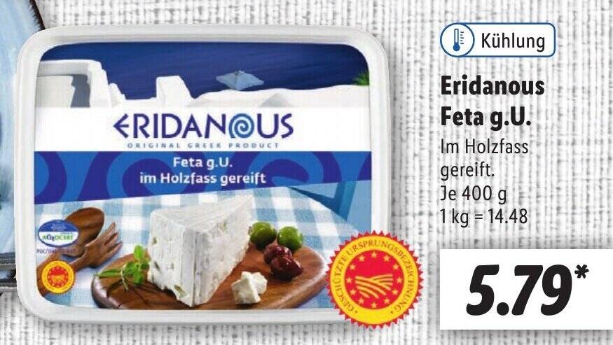 Eridanous Feta g.U. 400 g Angebot bei Lidl