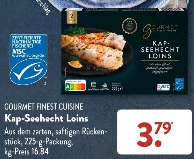 GOURMET FINEST CUISINE Kap-Seehecht Loins 225 g Packung Angebot bei ...