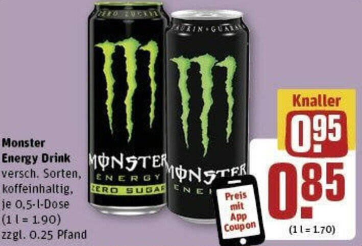 Monster Energy Drink 0,5 L Dose Angebot bei REWE