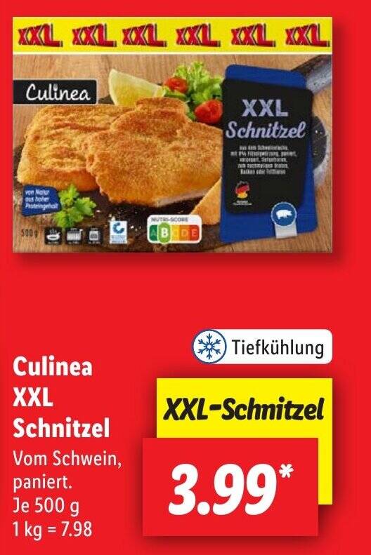 Culinea XXL Schnitzel 500 g Angebot bei Lidl