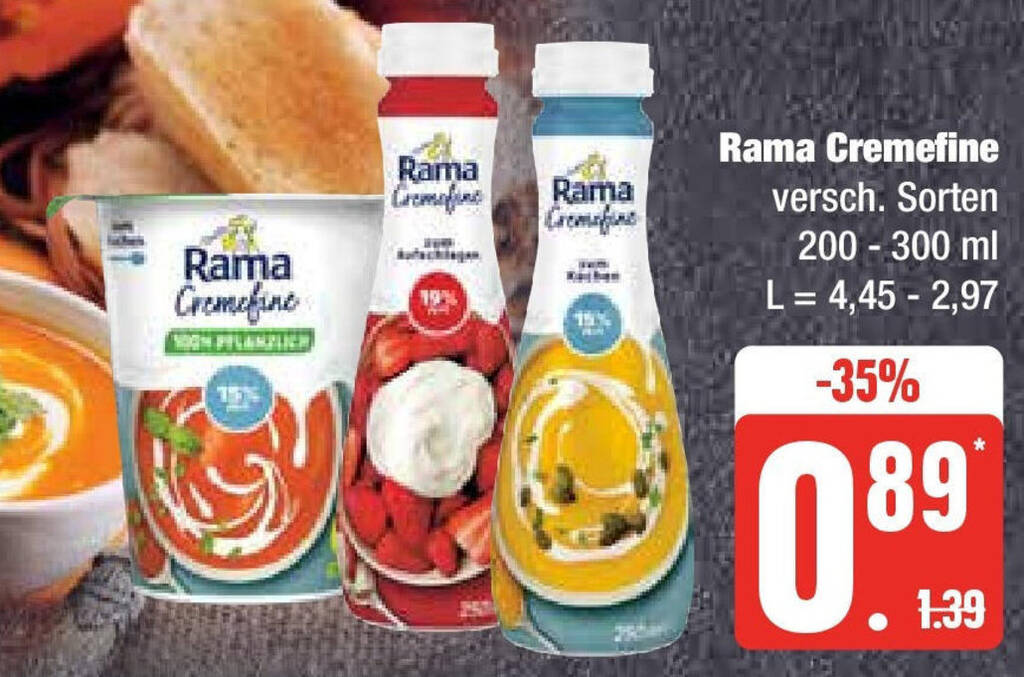 Rama Cremefine 200-300 ml Angebot bei Edeka