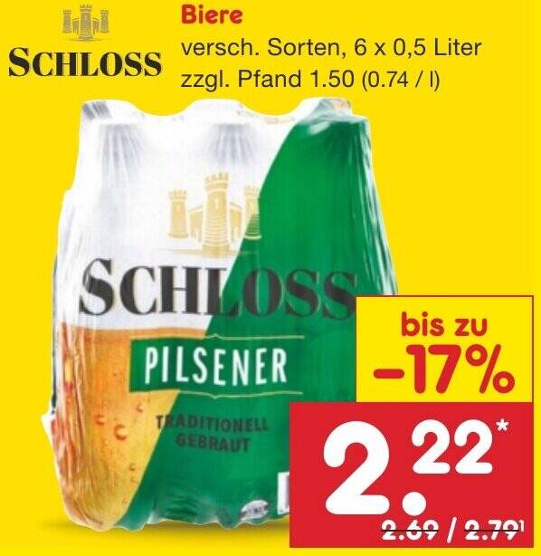 SCHLOSS Biere 6x0,5 Liter Angebot bei Netto Marken-Discount