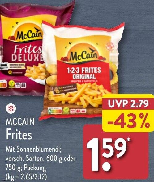 MCCAIN Frites 600 g oder 750 g Angebot bei Aldi Nord