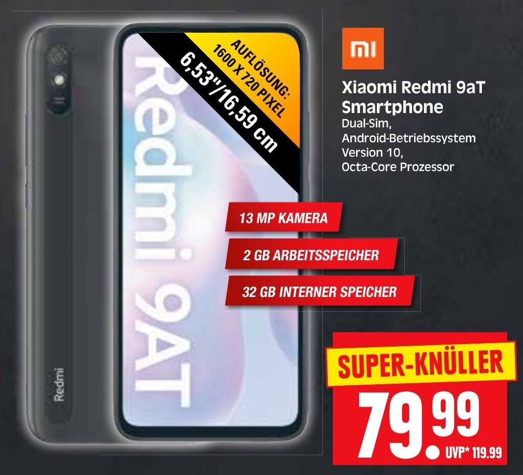 Xiaomi Redmi 9aT Smartphone Angebot bei Edeka Herkules