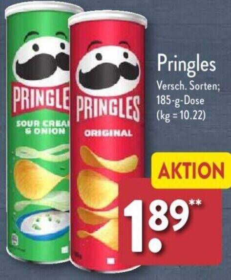 Pringles 185 g Dose Angebot bei Aldi Nord
