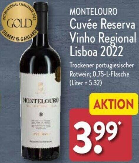 MONTELOURO Cuvée Reserva Vinho Regional Lisboa 2022 Angebot bei Aldi Nord