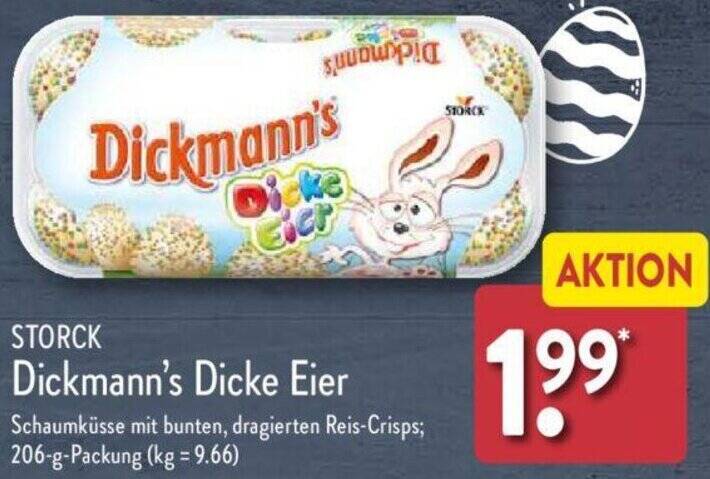 STORCK Dickmann's Dicke Eier 206 g Packung Angebot bei Aldi Nord