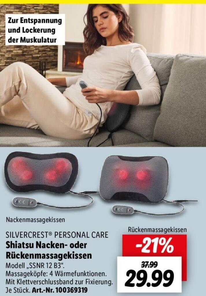 SILVERCREST PERSONAL CARE Shiatsu Nacken- oder Rückenmassagekissen ...