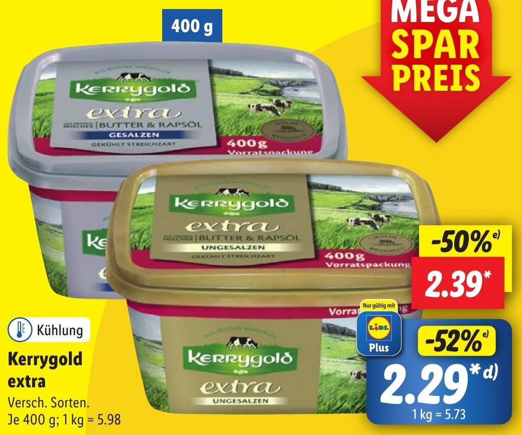 Kerrygold extra 400 g Angebot bei Lidl