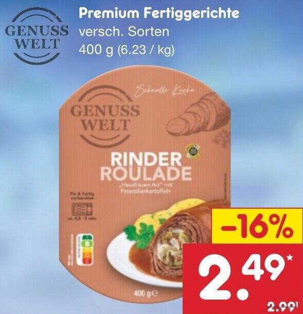 GENUSS WELT Premium Fertiggerichte 400 g Angebot bei Netto Marken-Discount