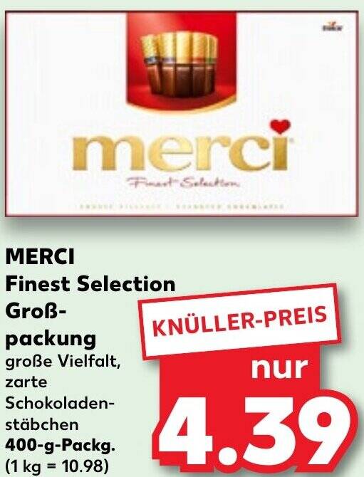 MERCI Finest Selection Großpackung 400 g Packg. Angebot bei Kaufland
